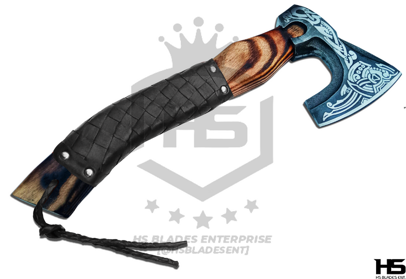 Hand Forged Functional Viking Axe in $59 with Sheath & Wooden Box – HS ...