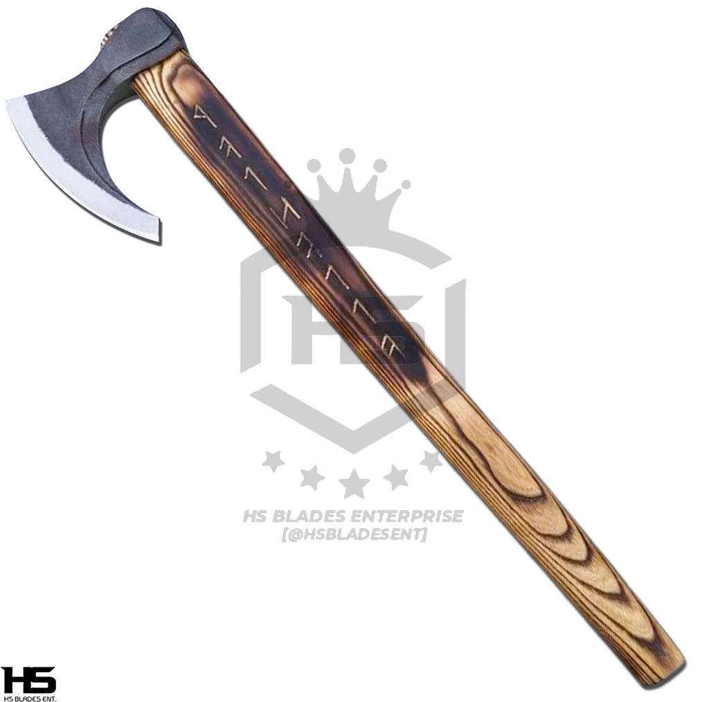 Hand Forged Functional Viking Axe in $59 with Sheath & Wooden Box – HS ...