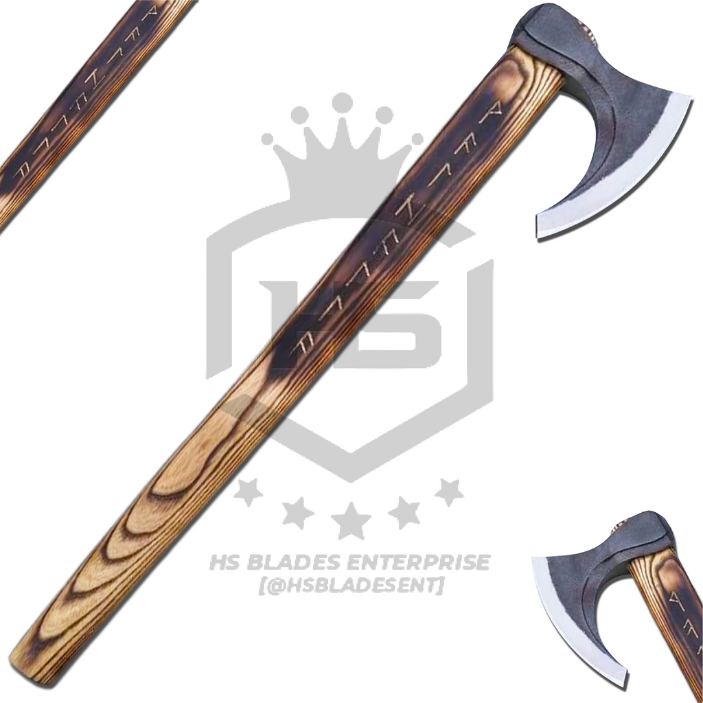 Hand Forged Functional Viking Axe in $59 with Sheath & Wooden Box – HS ...