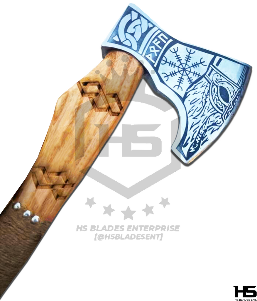 Hand Forged Functional Viking Axe in $59 with Sheath & Wooden Box – HS ...