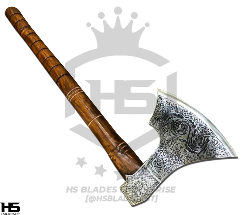 Hand Forged Functional Viking Axe in $49 with Sheath & Wooden Box – HS ...