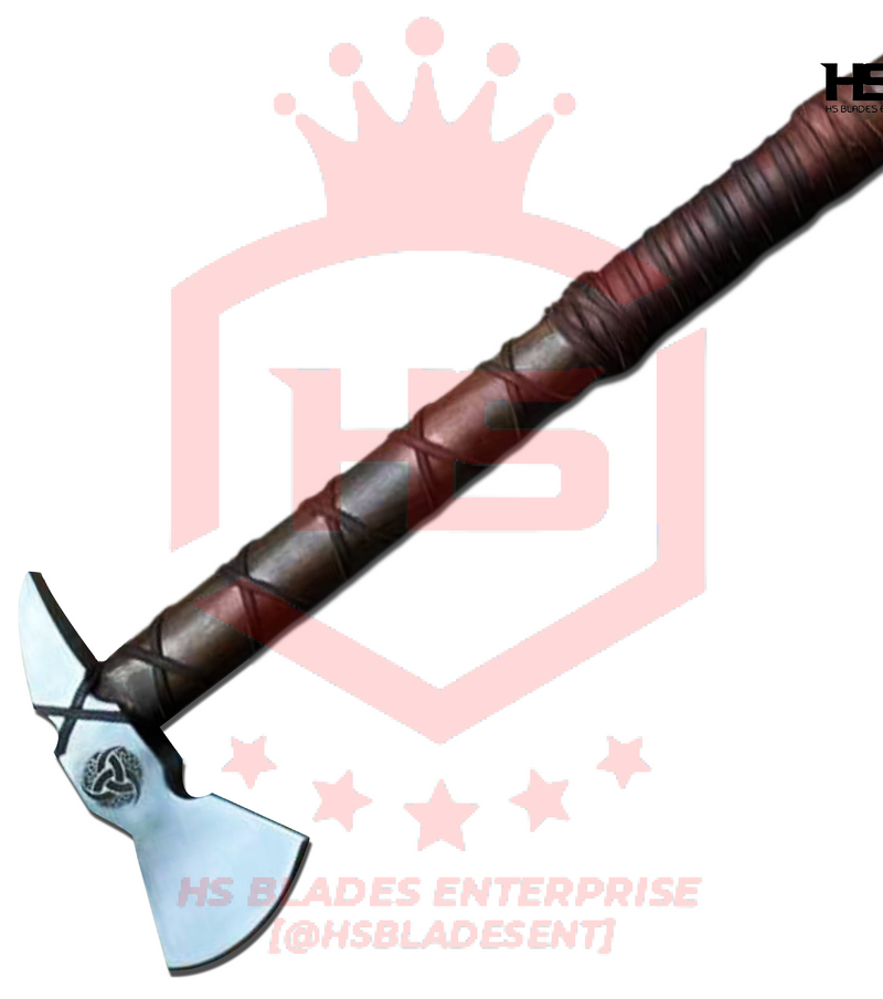 Hand Forged Functional Viking Axe in $49 with Sheath & Wooden Box – HS ...