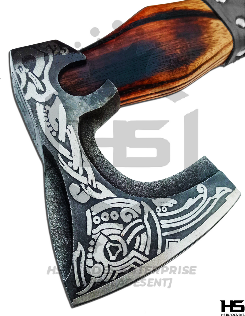 Hand Forged Functional Viking Axe in $59 with Sheath & Wooden Box – HS ...