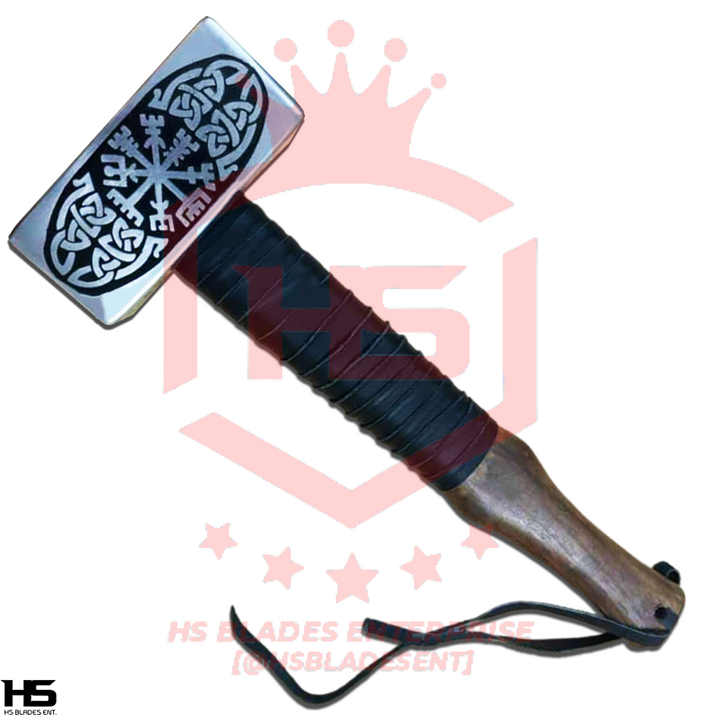 Hand Forged Functional Viking Hammer in $59 with Sheath & Wooden Box ...