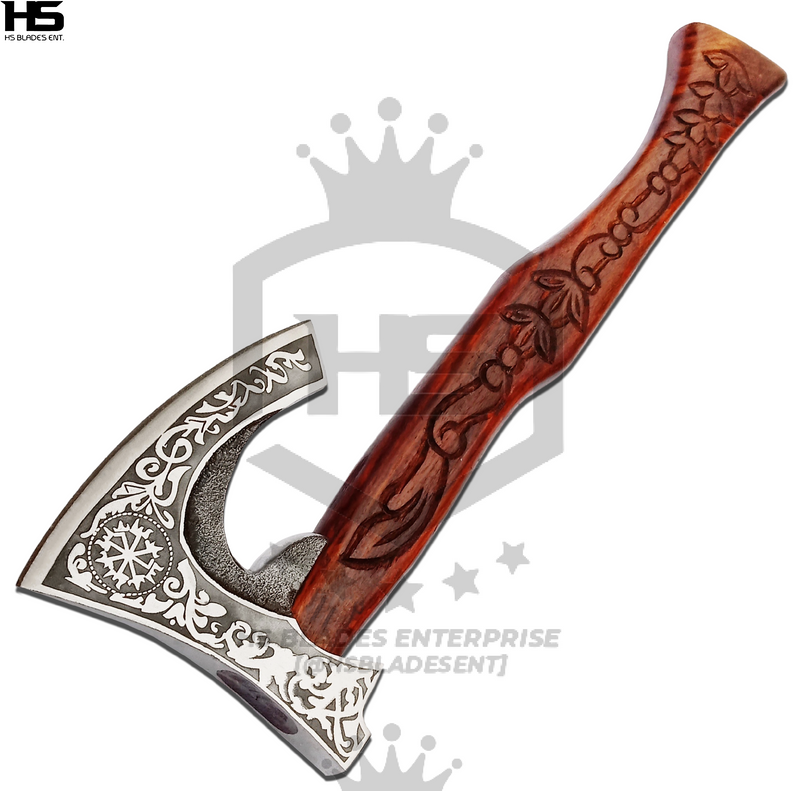 Hand Forged Functional Viking Axe in $59 with Sheath & Wooden Box – HS ...