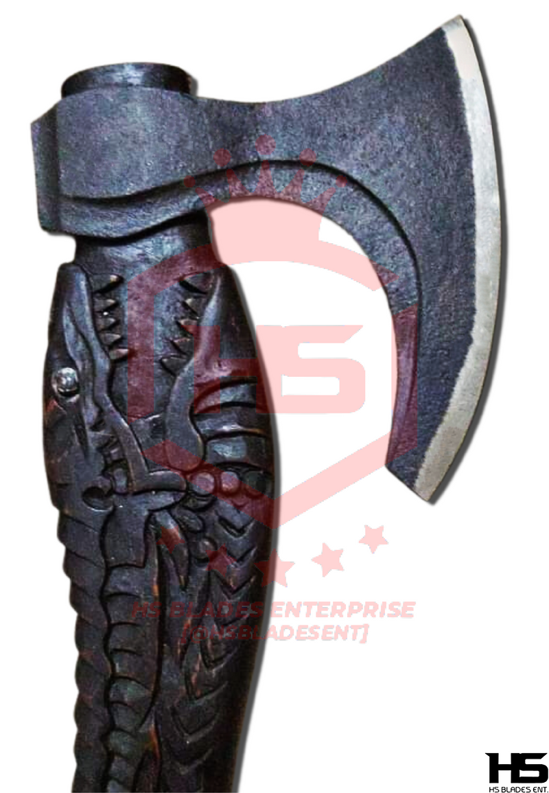 Hand Forged Functional Viking Axe in $59 with Sheath & Wooden Box – HS ...