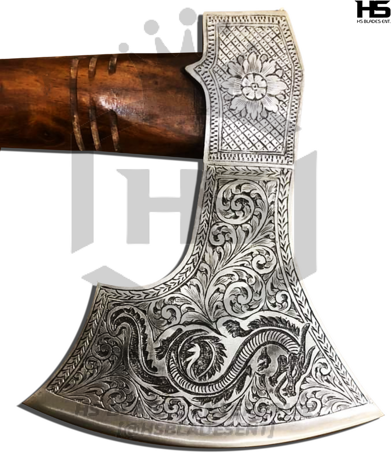 Hand Forged Functional Viking Axe in $49 with Sheath & Wooden Box – HS ...