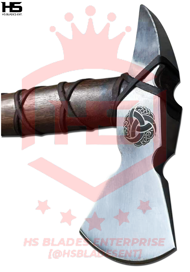Hand Forged Functional Viking Axe in $49 with Sheath & Wooden Box – HS ...