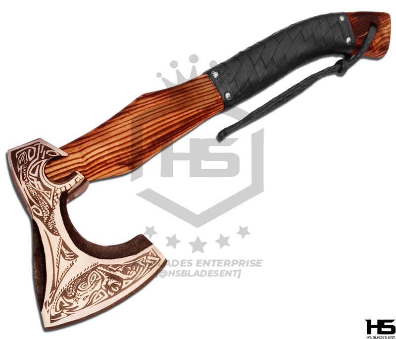 Hand Forged Functional Viking Axe in $59 with Sheath & Wooden Box – HS ...