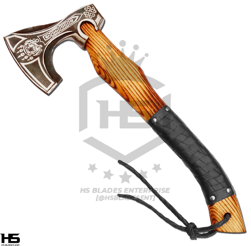 Hand Forged Functional Viking Axe in $59 with Sheath & Wooden Box – HS ...