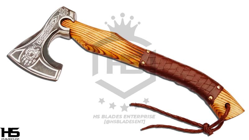 Hand Forged Functional Viking Axe in $49 with Sheath & Wooden Box – HS ...
