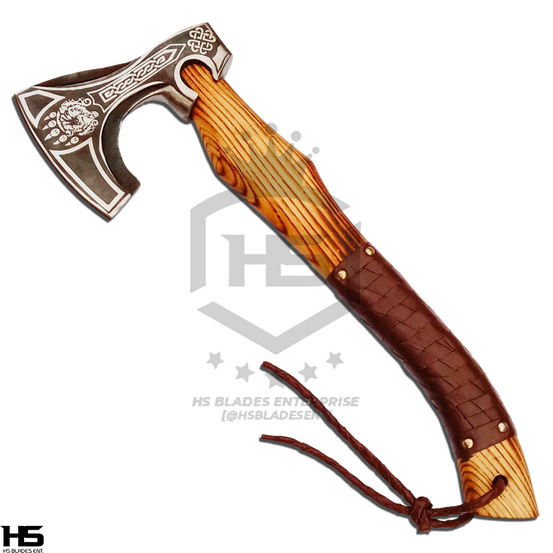 Hand Forged Functional Viking Axe in $49 with Sheath & Wooden Box – HS ...