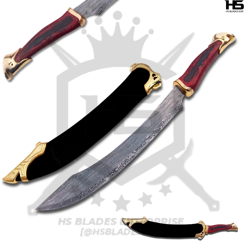 LOTR 21" Full Tang Damascus Elven Dagger of Aragorn $99 (Strider Knife ...