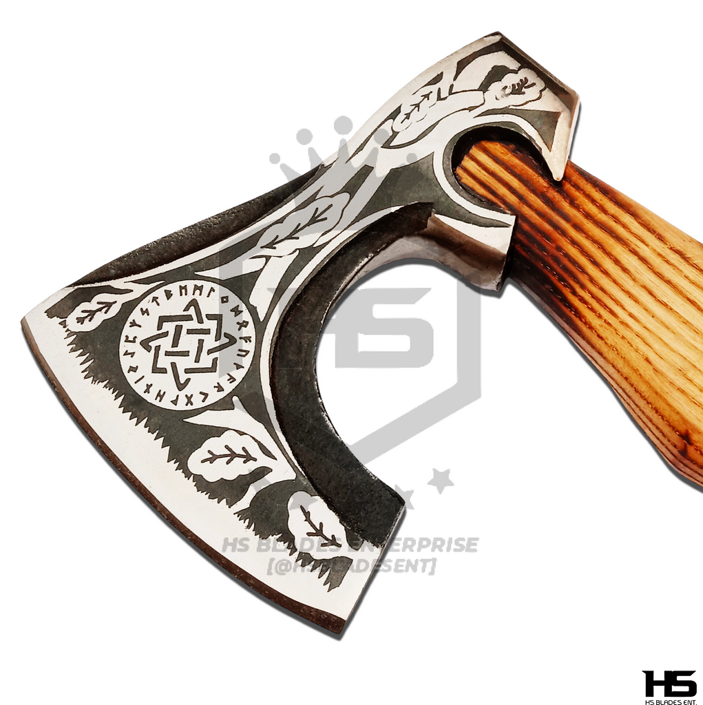 Hand Forged Functional Viking Axe in $49 with Sheath & Wooden Box – HS ...