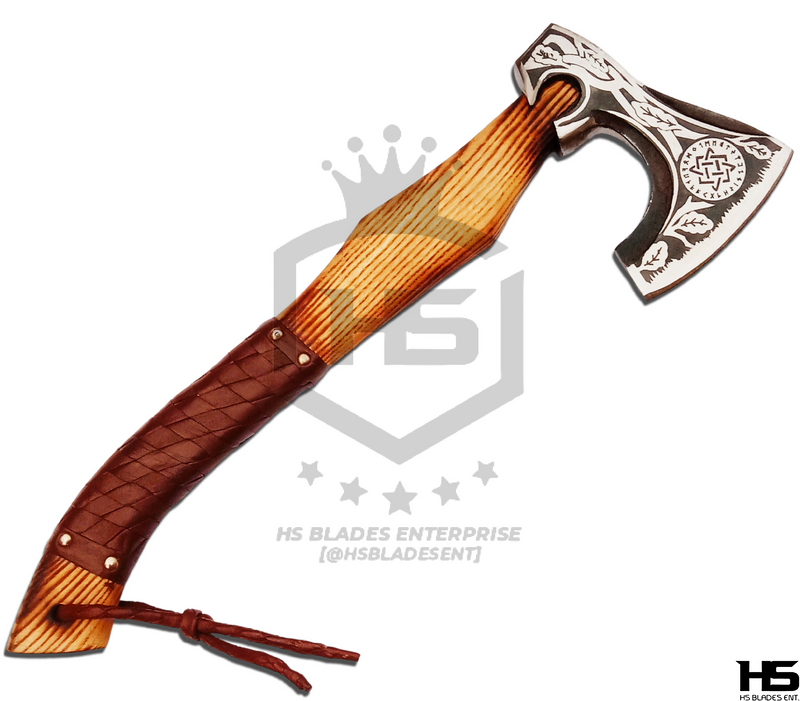Hand Forged Functional Viking Axe in $49 with Sheath & Wooden Box – HS ...