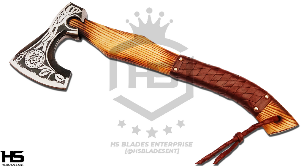 Hand Forged Functional Viking Axe in $49 with Sheath & Wooden Box – HS ...