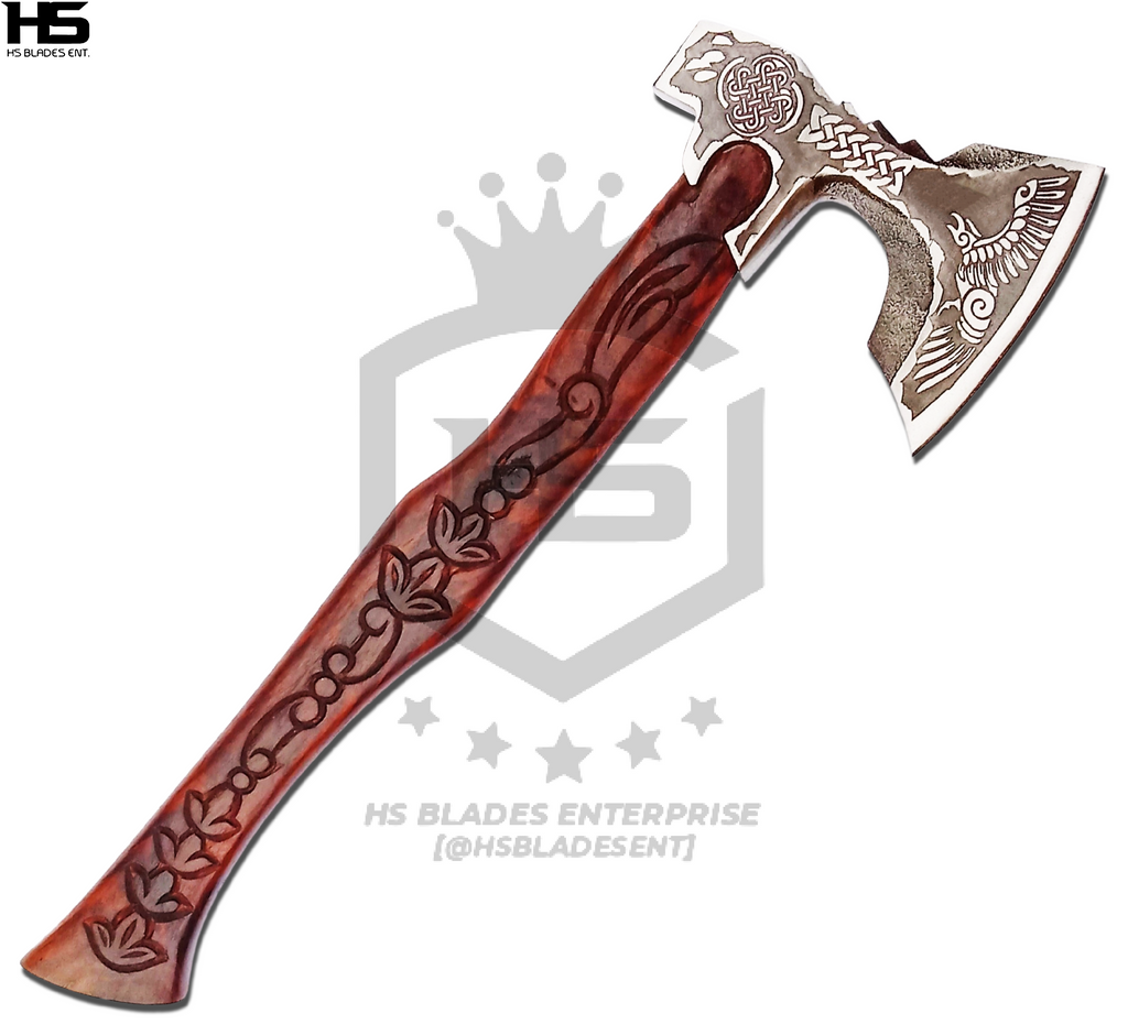 Hand Forged Functional Viking Axe in $49 with Sheath & Wooden Box – HS ...