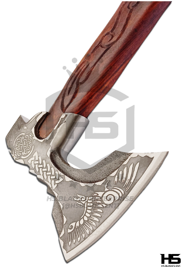 Hand Forged Functional Viking Axe in $49 with Sheath & Wooden Box – HS ...