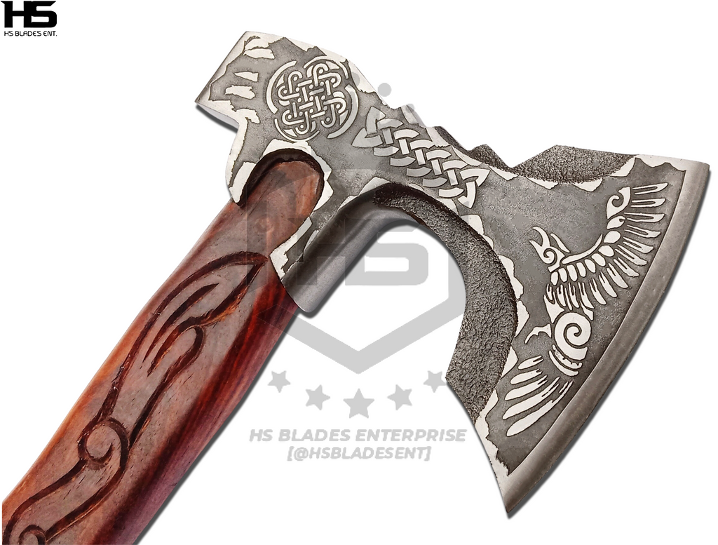 Hand Forged Functional Viking Axe in $49 with Sheath & Wooden Box – HS ...