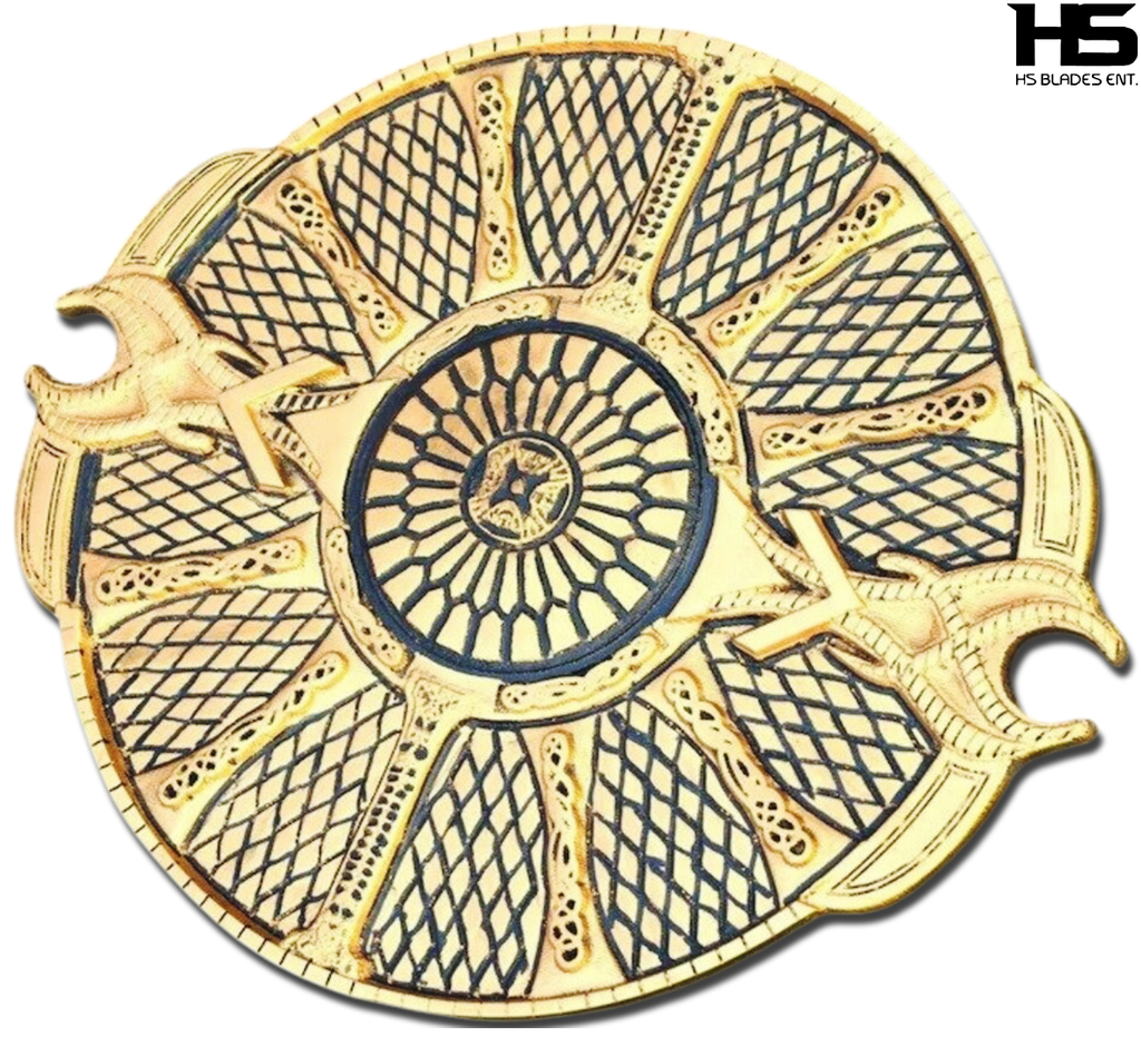 Full Scale God of War Kratos Guardian Shield in $99 (Wooden, Engraved ...