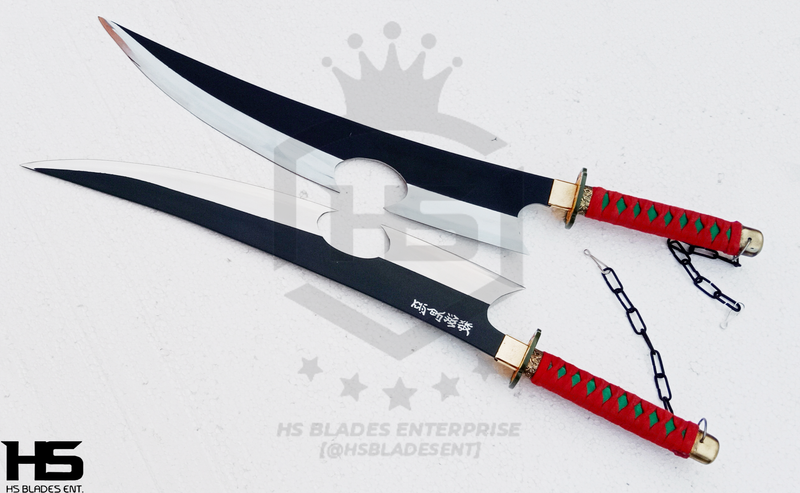 Tengen Uzui Swords Amber Nichirin Blades w/ White Sheaths-Demon Slayer ...