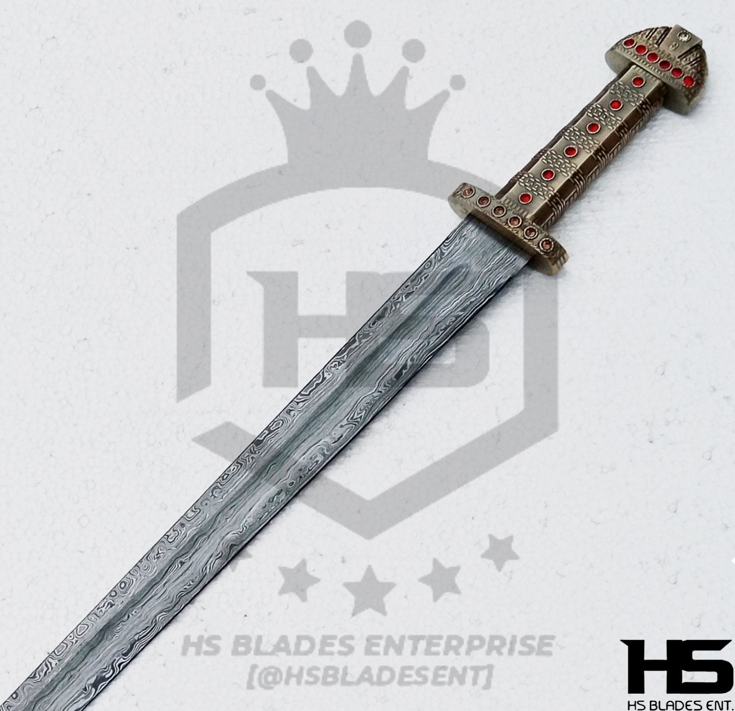 39" Full Tang Damascus Viking King Sword of Ragnar & Bjorn-Vikings – HS ...