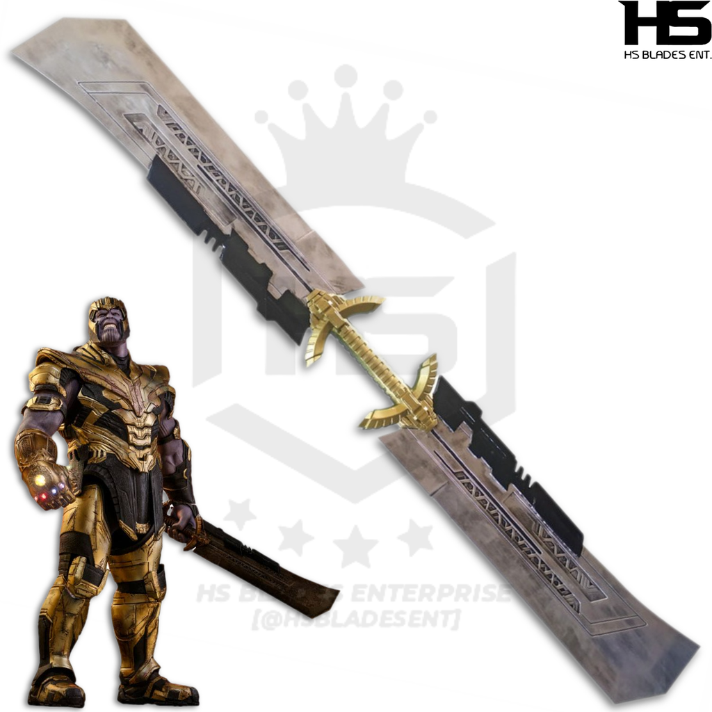 Carbon Steel Real Thanos Double Blade Sword from Avengers Endgames – HS ...