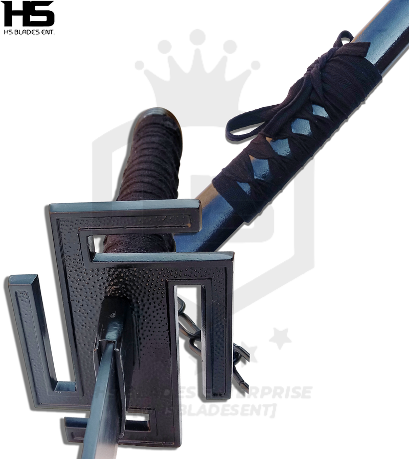 Full Tang Black Tensa Zangetsu Sword of Ichigo Kurosaki (Japanese Steel ...