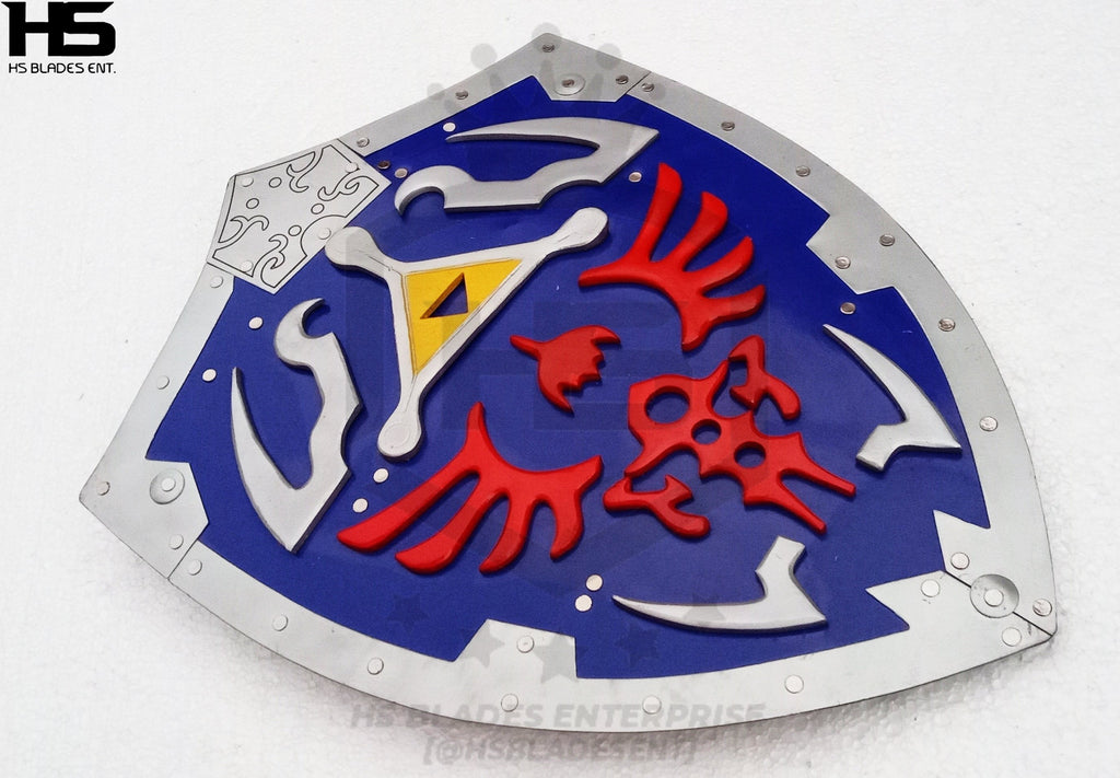27" Blue Hylian Shield with wall hanger and sheath from The Legend of ...