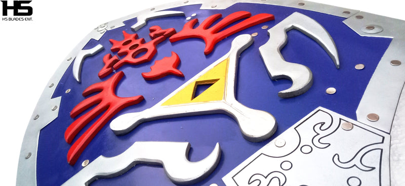 27" Blue Hylian Shield with wall hanger and sheath from The Legend of ...
