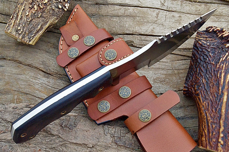 Marksman Tracker Knife with Sheath (Spring Steel, D2 Steel are also av ...